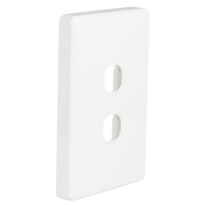 2 Gang Wall Plate, Clipsal Style, White