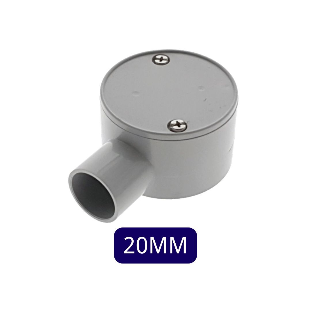 20mm 1-Way Conduit Junction Box, ea