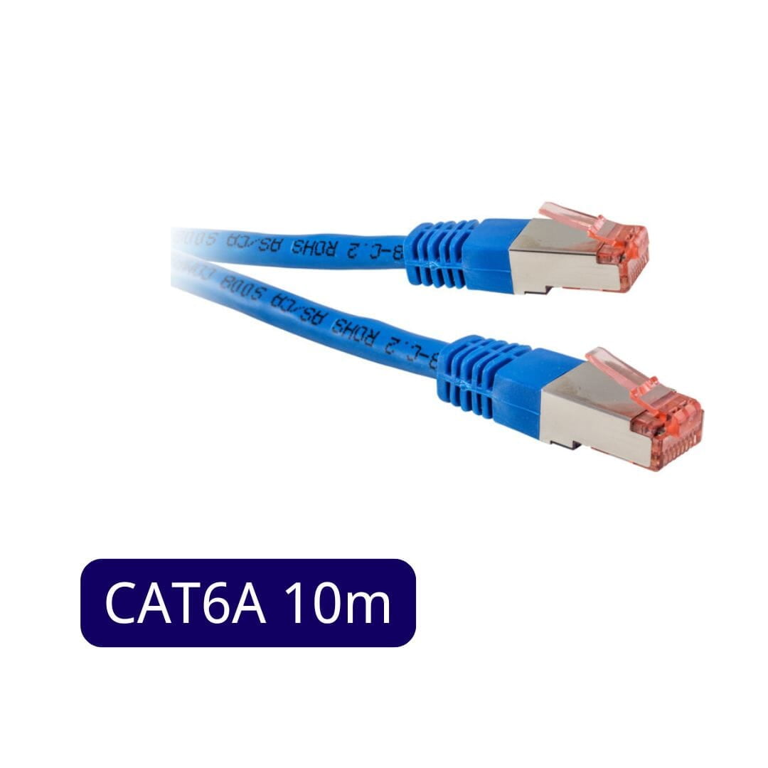 Patch lead, CAT6A 10m, Blue