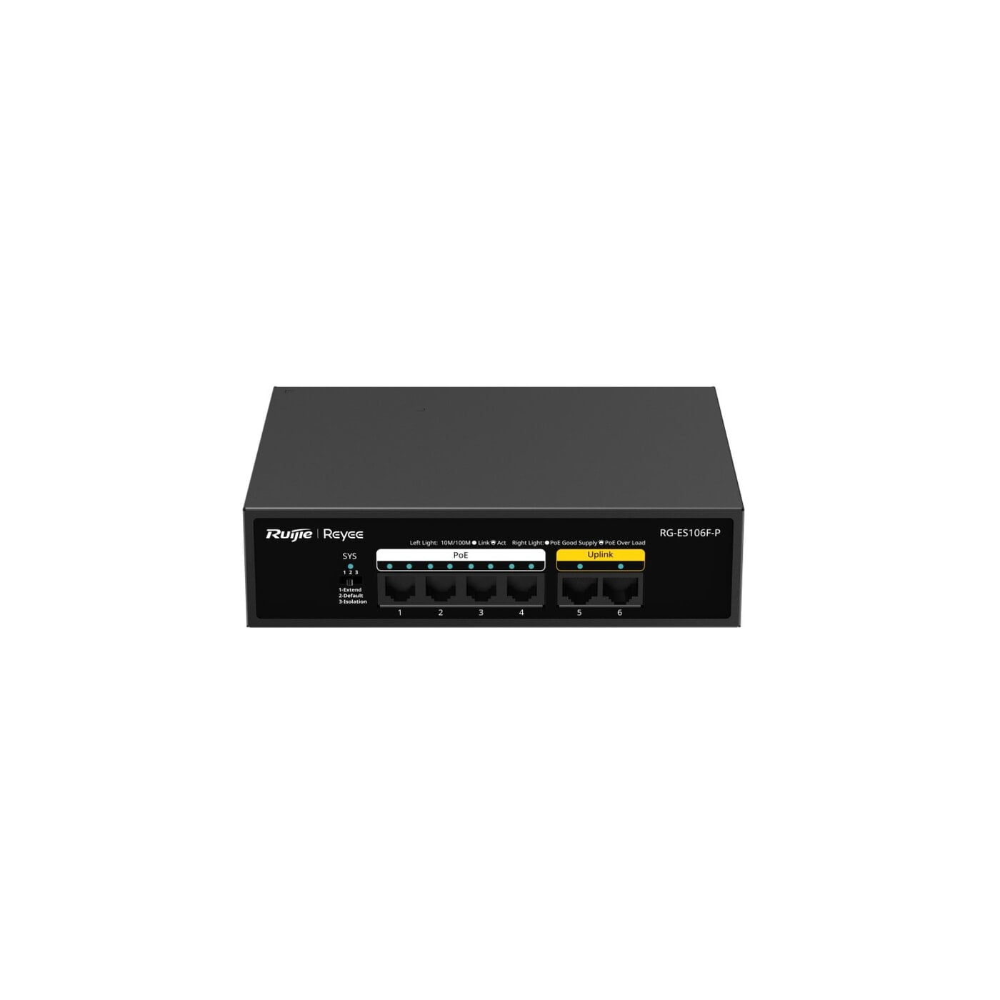 Ruijie 6-Port 4 POE Unmanaged PoE Switch, 54W